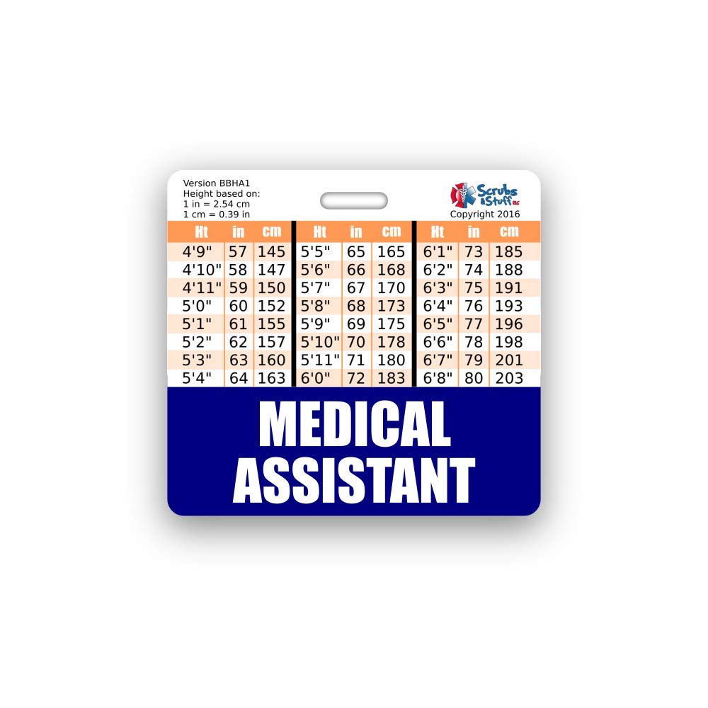 Snapklik.com : Medical Assistant Badge Buddy Horizontal w/Height ...