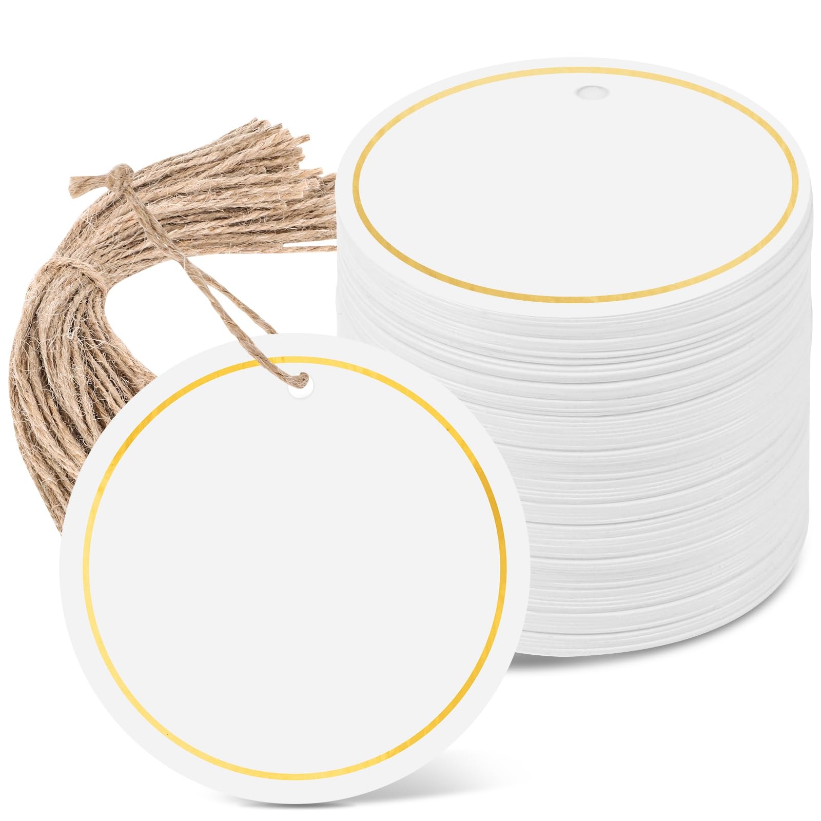 Snapklik.com : 120 PCS White Gift Tags, 2 Round Gift Tags