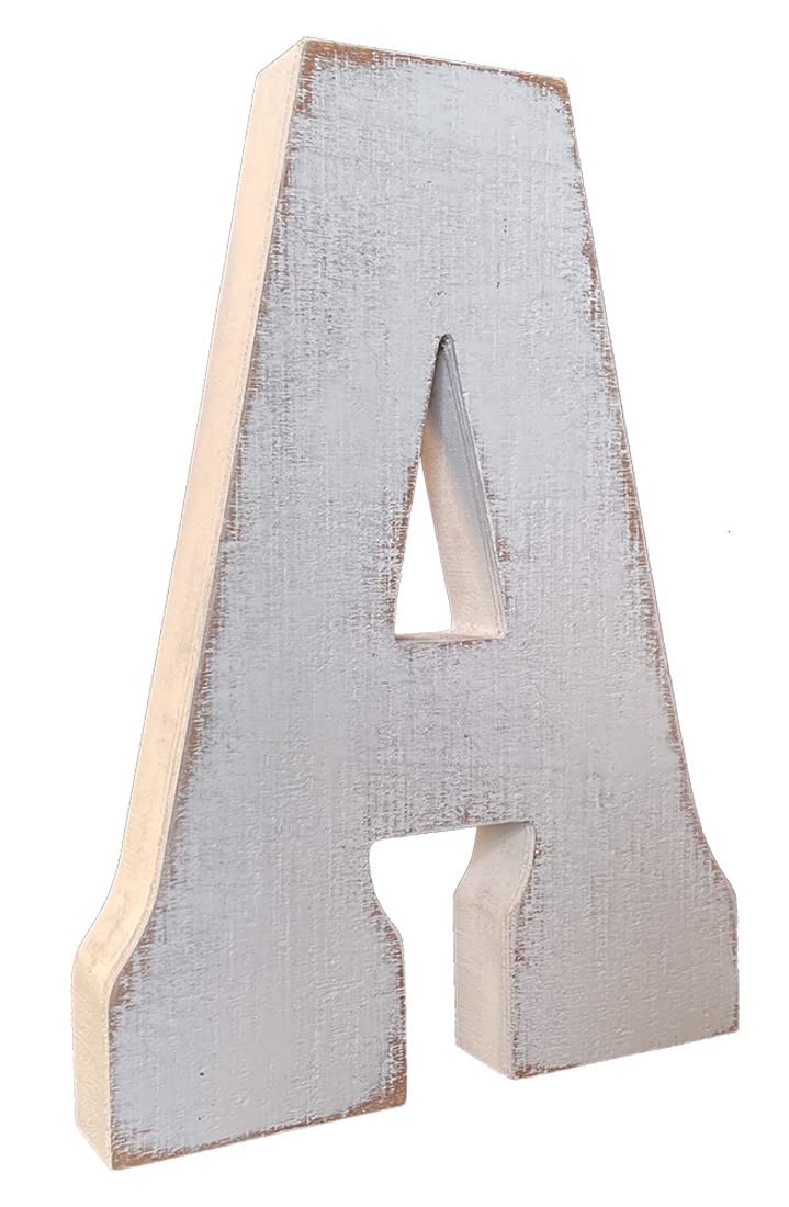Snapklik.com : ABELOTS Large Wood Letter Distressed White Wash Alphabet ...
