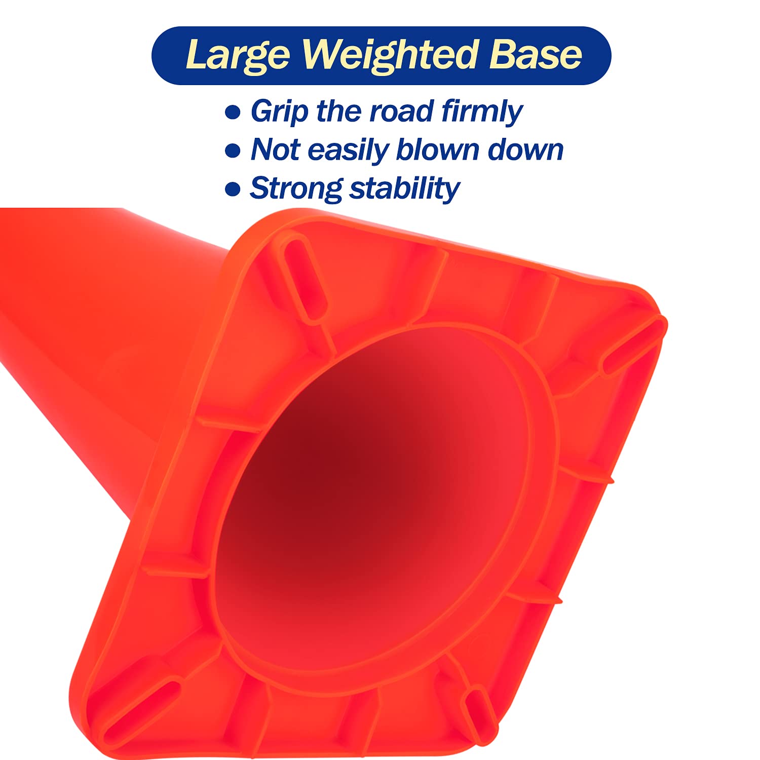Rayfarmo 28 Inch Traffic Safety Cones,12 Pack Orange PVC Road Parking ...