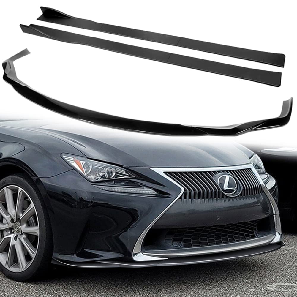 Amazon.com: Q1-TECH, 9-Piece Front Bumper Lip & Side Skirt Extensions ...