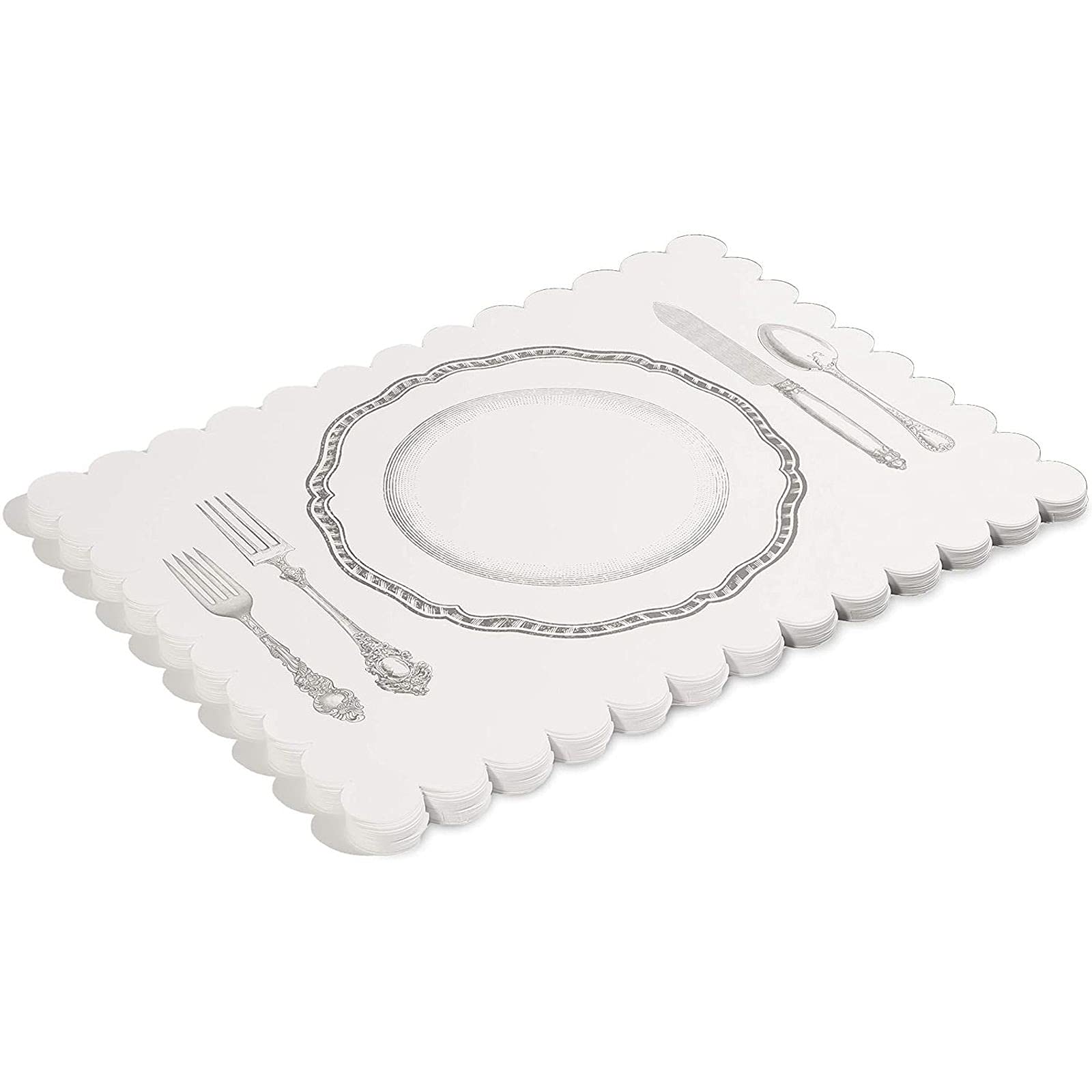 Amazon.com: Sparkle and Bash Paper Placemats for Table, White Mats with ...