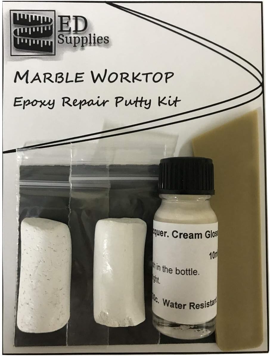 Cream Marble Worktop Epoxy Repair Putty Kit - Repairs Chips, Cracks ...