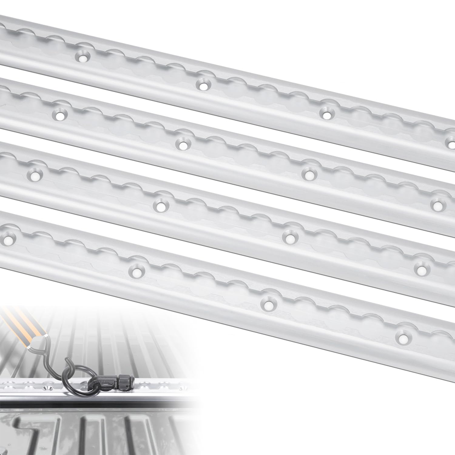 Snapklik.com : Heavy Duty Aluminum L Track, 4 Pack 48 Inch L Track Rail ...