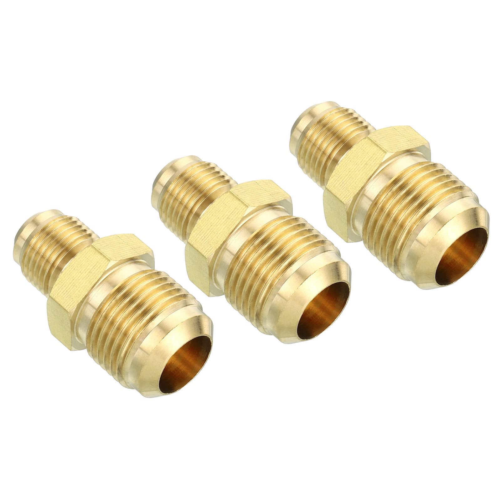 PATIKIL 3/8" Male x 5/8" Male Brass Flare Union Connector, 2 Pcs Gas ...