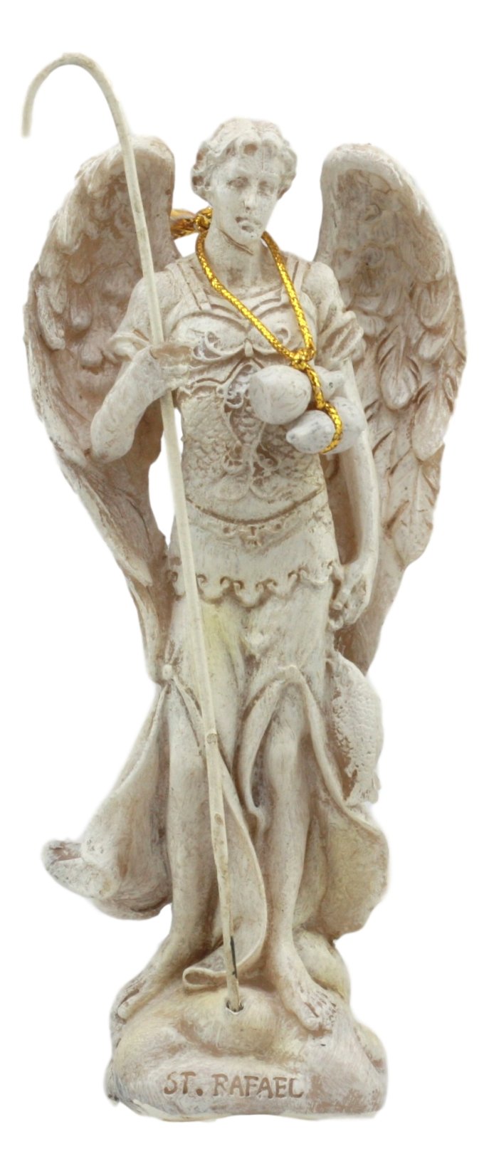 Buy Ebros Ivory Colored Holy Archangel Saint Raphael With Staff And ...