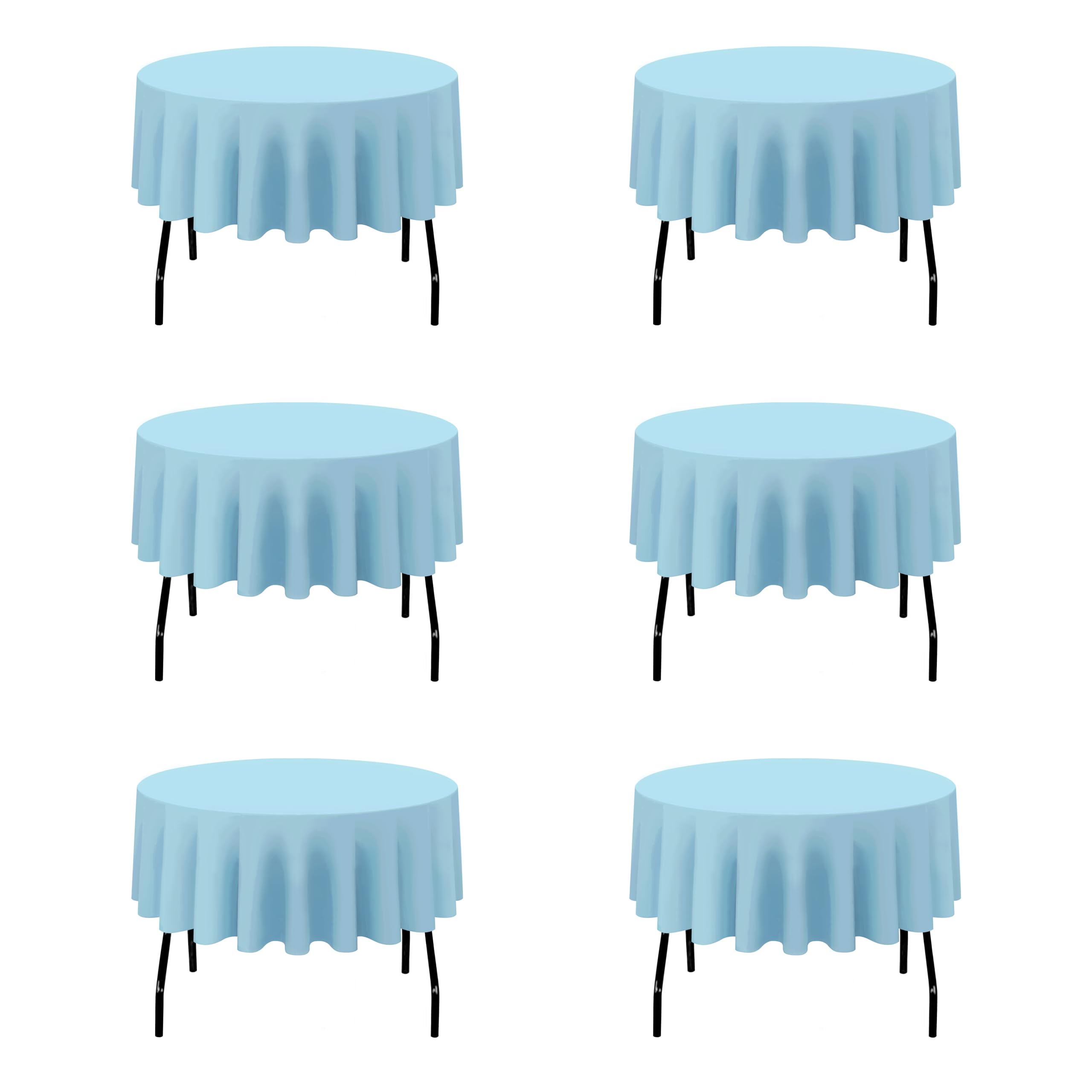 Amazon.com: BRILLMAX 6 Pack Light Blue Round Tablecloths 70 Inch ...