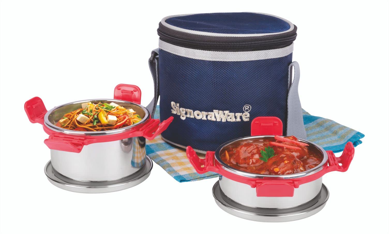 Buy SignoraWare 500ml+350ml All Steel Executive Small Lunch Box with ...