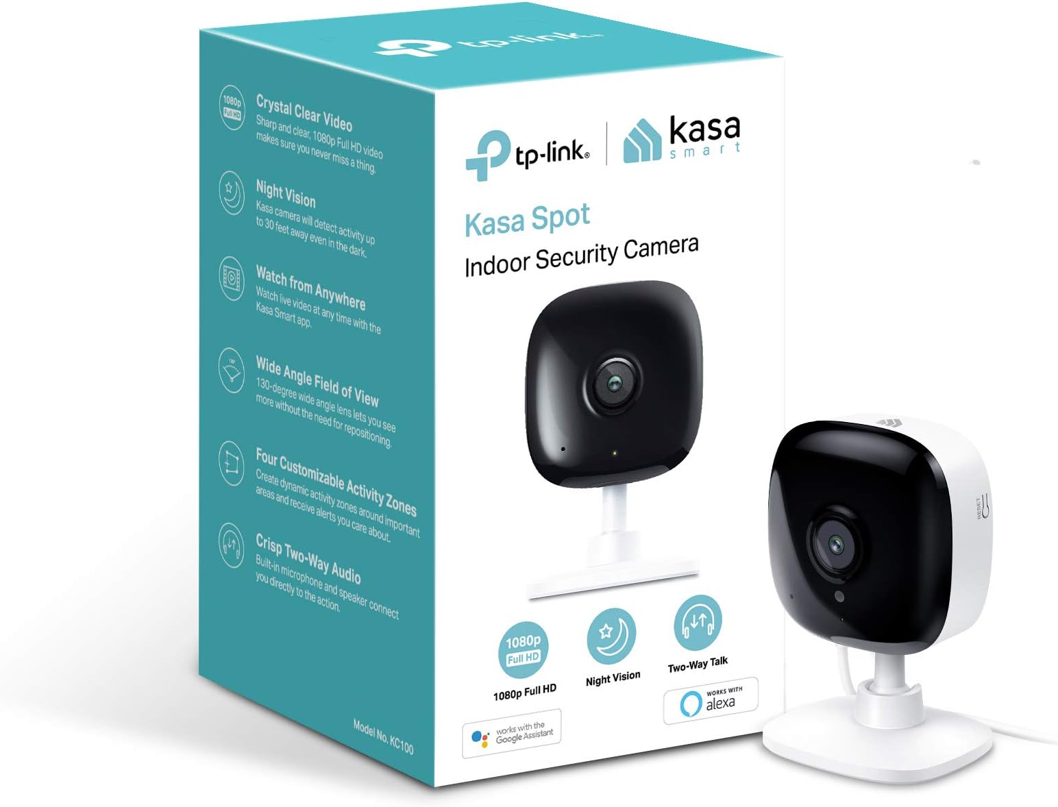 Amazon.com: Kasa Smart (KC100) Spot Indoor Camera by TP-Link, 1080p HD ...
