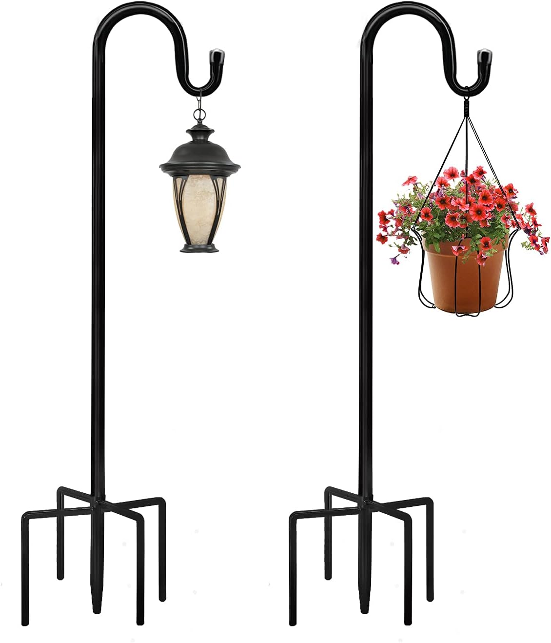 Amazon.com: Sunnydaze 82-Inch Outdoor Heavy-Duty Shepherd Hook - Black ...