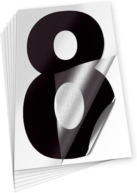Amazon.com: iSYFIX Black Vinyl Number 8 (Eight) Stickers - 6 Pack 10 ...