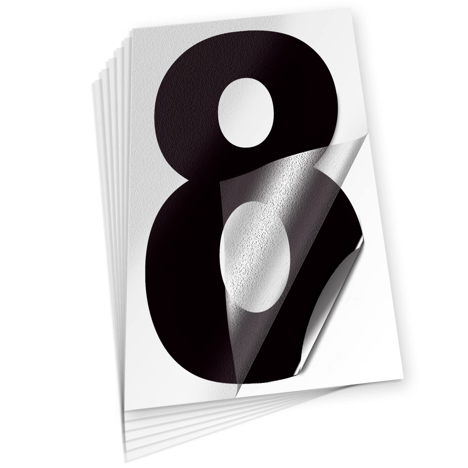 Amazon.com: iSYFIX Black Vinyl Number 8 (Eight) Stickers - 6 Pack 10 ...
