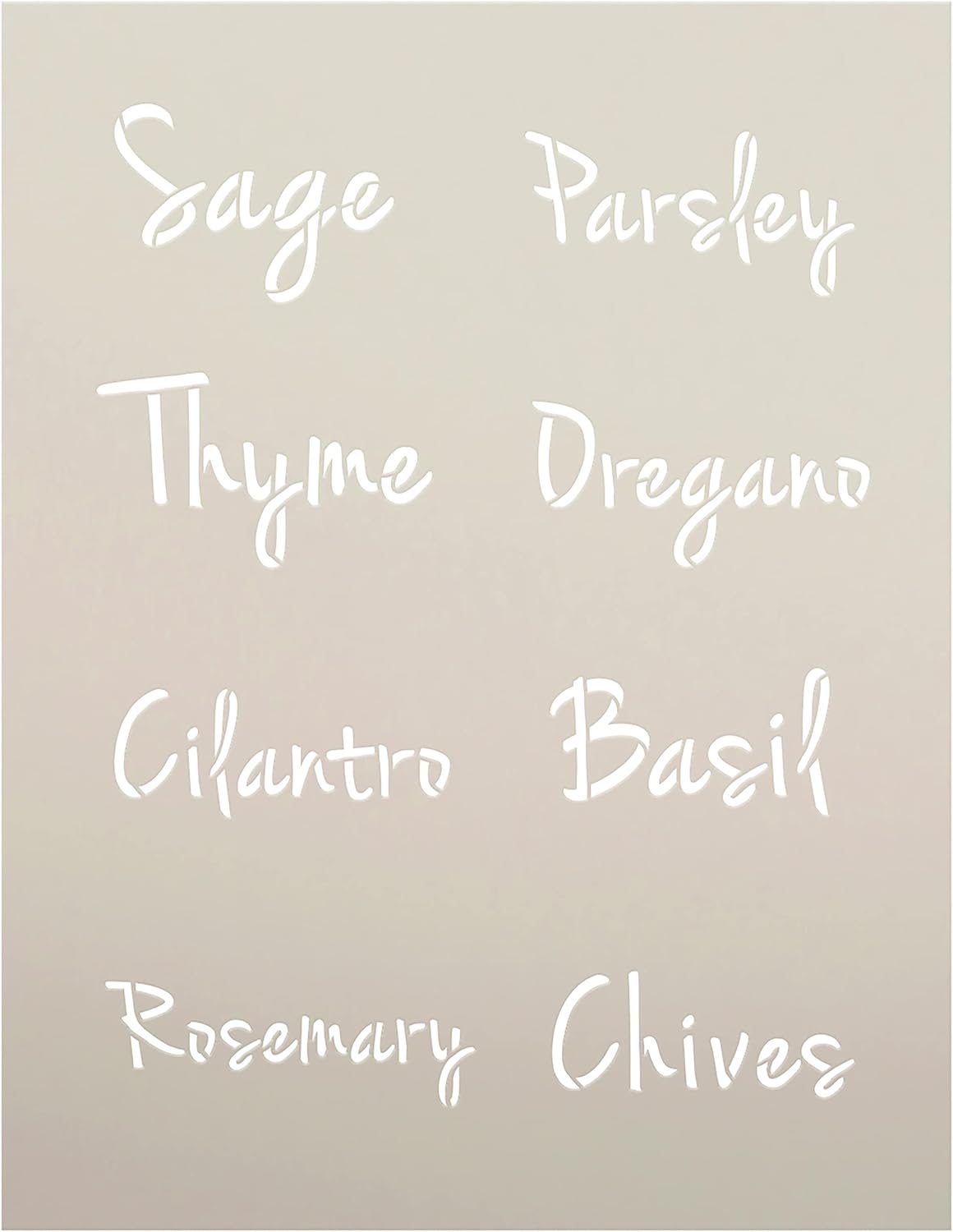 Amazon.com : Herb Words Stencil by StudioR12 | Garden Script Word Art ...