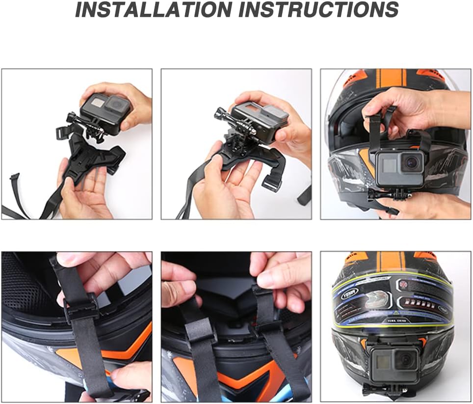 Suport de casca pentru camera video, JENUOS®, pentru cap, cu surub ...