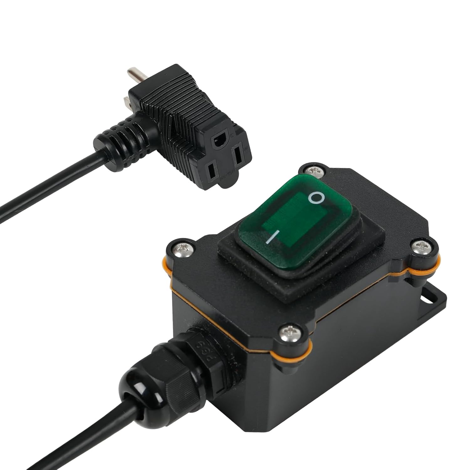 AQQHSAIN Inline Cord Switch Extension Cord with IP66 Waterproof Green ...