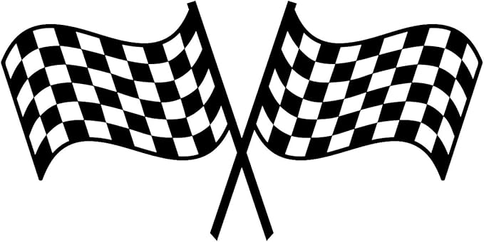 Amazon.com: Sunny Decals Checkered Racing Flag Wall Decal - Removable ...