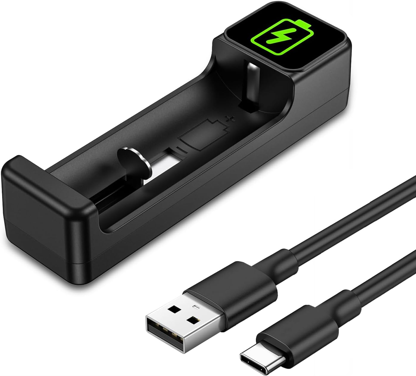 Amazon.com: Hisewen 18650 Battery Charger, Single Slot Smart LED ...