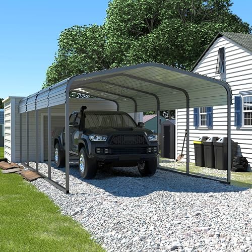 Amazon.com: VEIKOU 12' x 20' Carport, Upgraded Car Port with Heavy Duty ...