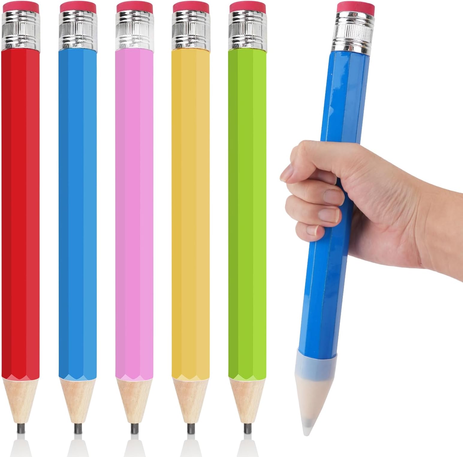 CRITIVE-S 5PCS Wooden Giant Pencil 34cm, Oversized Jumbo Pencils with ...