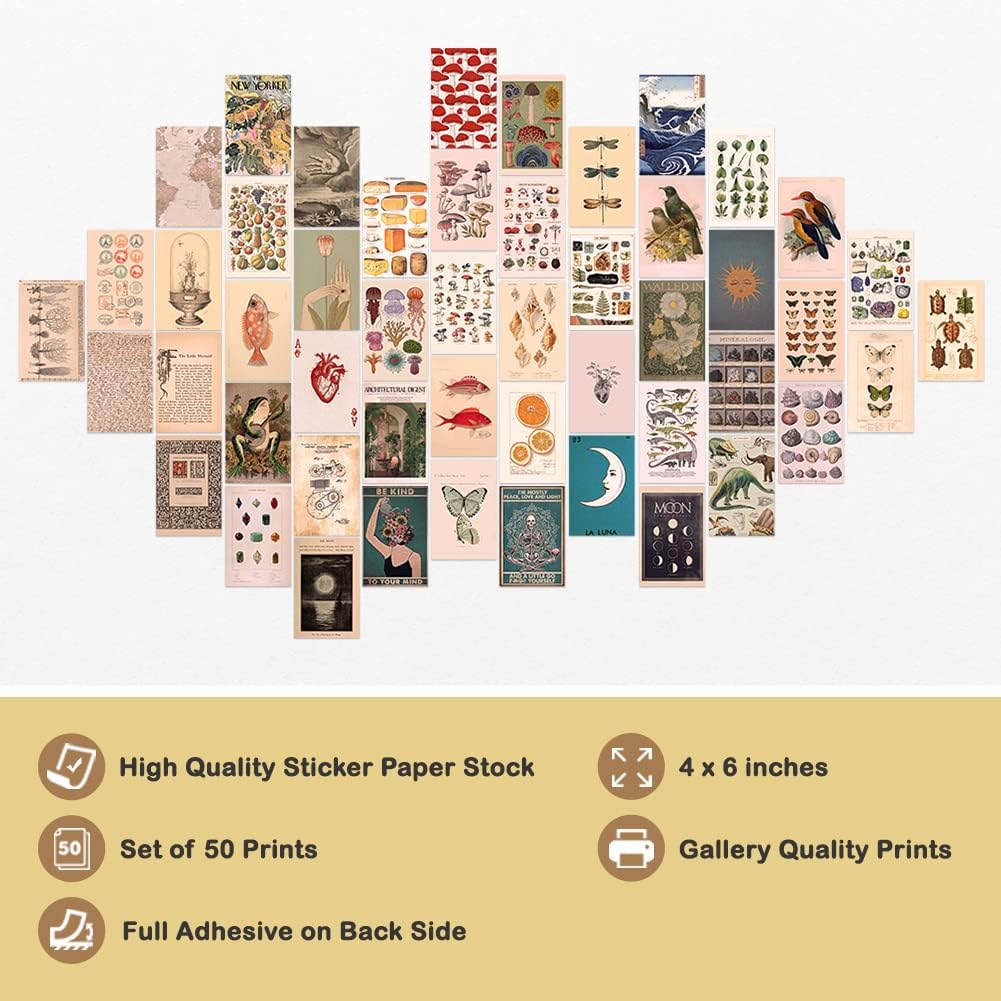 Buy Wall Collage Kit with Peel and Stick Card Stock, Aesthetic Pictures ...