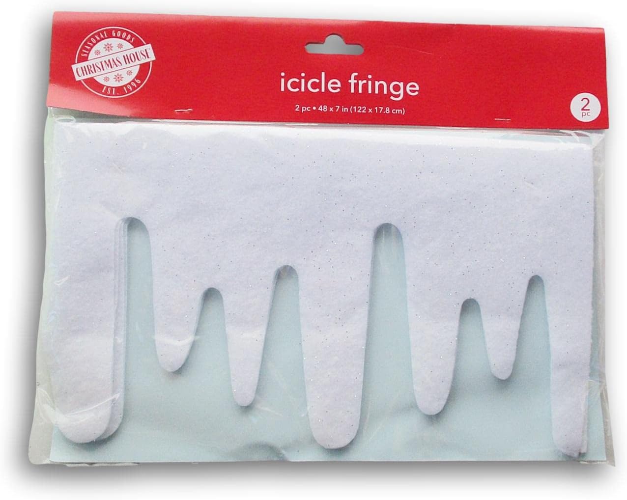 Amazon.com: Christmas Winter Felt Icicle Fringe Decor - 48 x 7 Inches ...