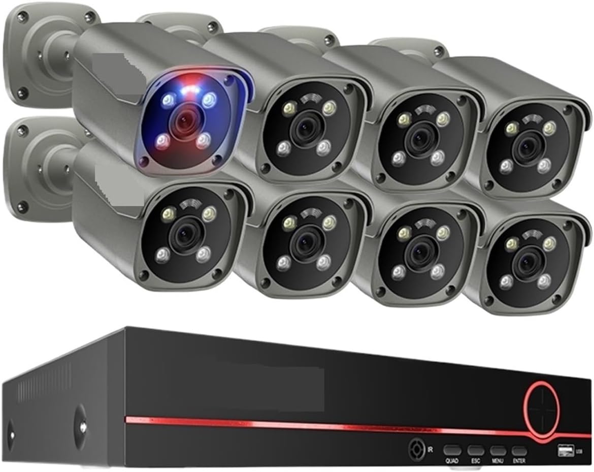 Security Camera System, 8CH 4K UHD 8MP Camera System H.265 PoE NVR Kit ...