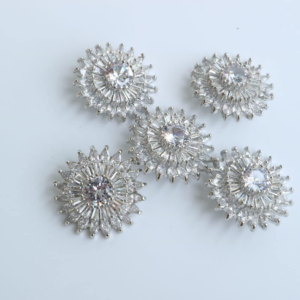 Amazon.com: G-RUI 5pc/lot Luxury Crystal Buttons for Clothes Cubic ...