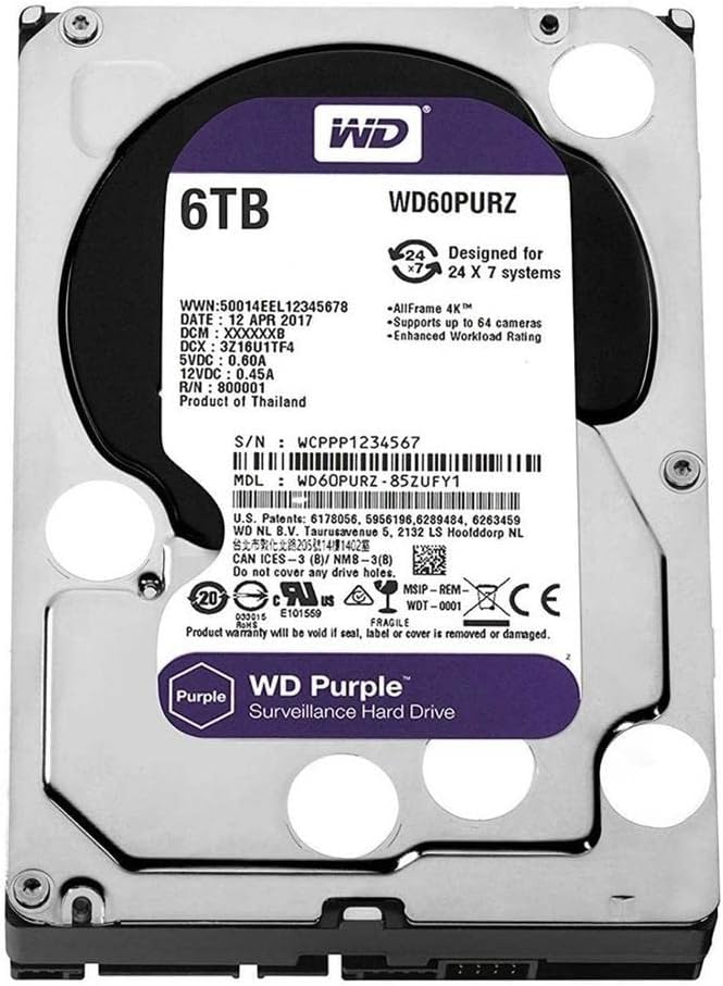 Amazon.com: Western Digital 6TB WD Purple Surveillance Internal Hard ...