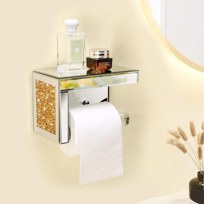 Amazon.com: TACIDON Crystal Crush Diamond Toilet Paper Holder with ...