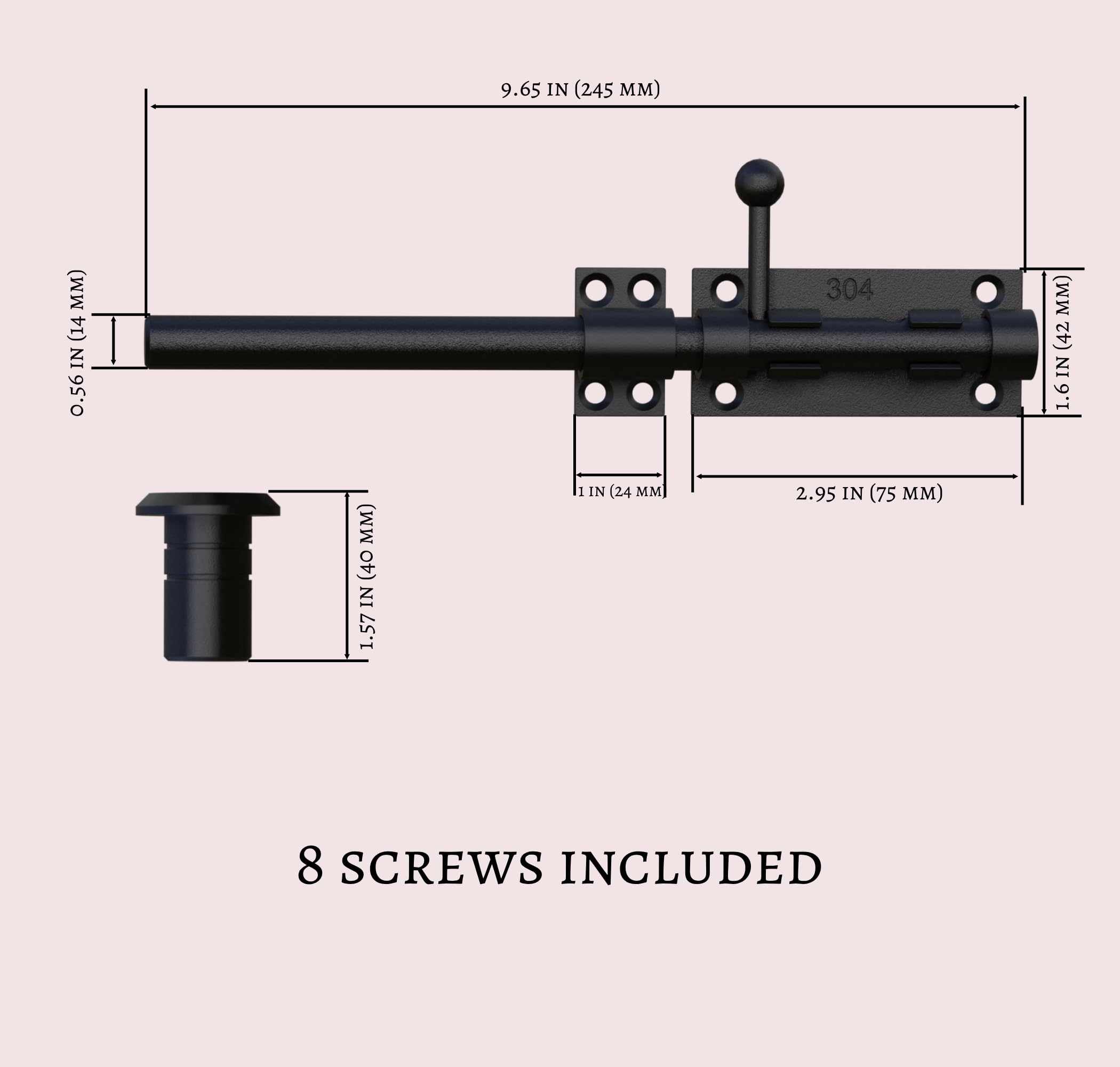 Snapklik.com : Slide Bolt Gate Latch 10-inch 14mm Thick Slide Bolt ...