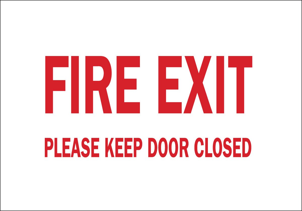 Buy Brady 22497 Plastic Door Sign, 10" X 14", Legend "Fire Exit Please ...