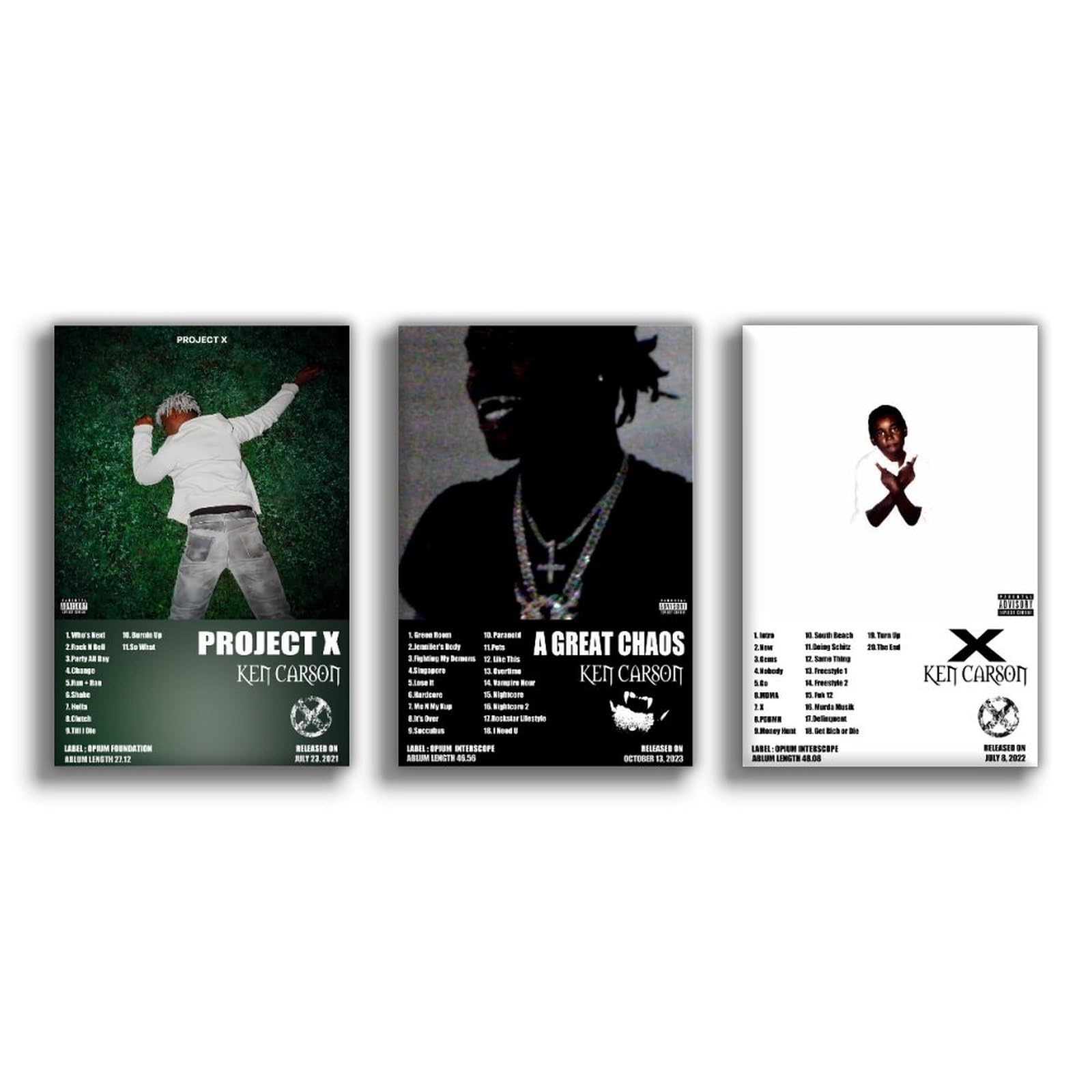 Ken Carson Poster (Set of 3) Album X Canvas Wall art Room Decor Gift ...