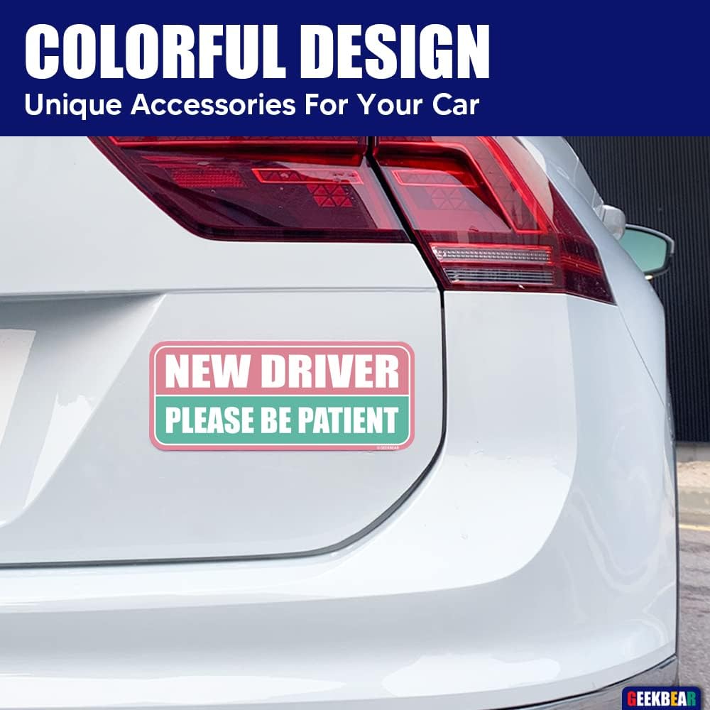 New Driver Magnet_long (Light Pink/Turquoise) – Student Driver Car ...