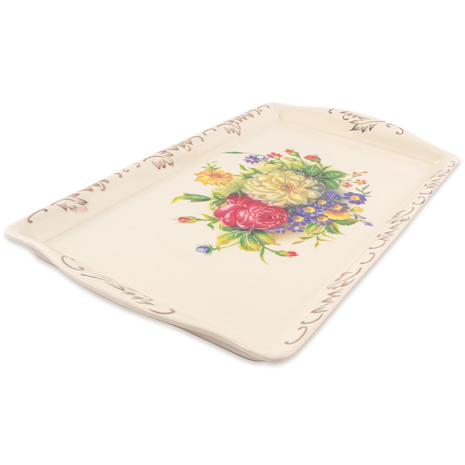 Amazon.com: HSYTEK Ceramic Flower Serving Tray, Decorative Platter for ...