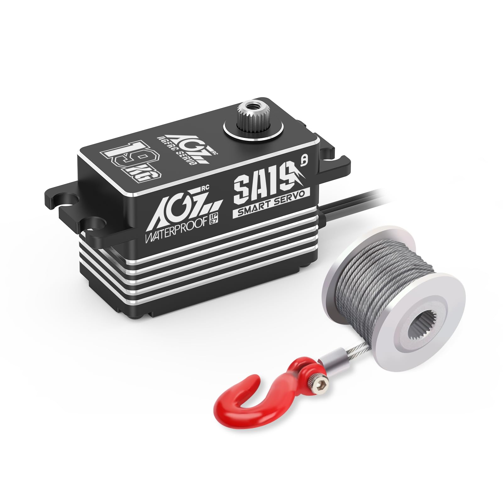 Amazon.com: AGFRC 19KG Low-Profile Waterproof RC-Winch-Servo - 0.073Sec ...