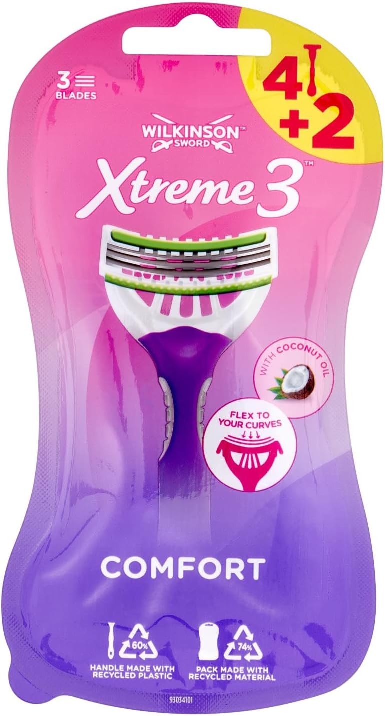 Amazon.com: Wilkinson Sword Xtreme 3 Beauty Disposable Razor For Women ...