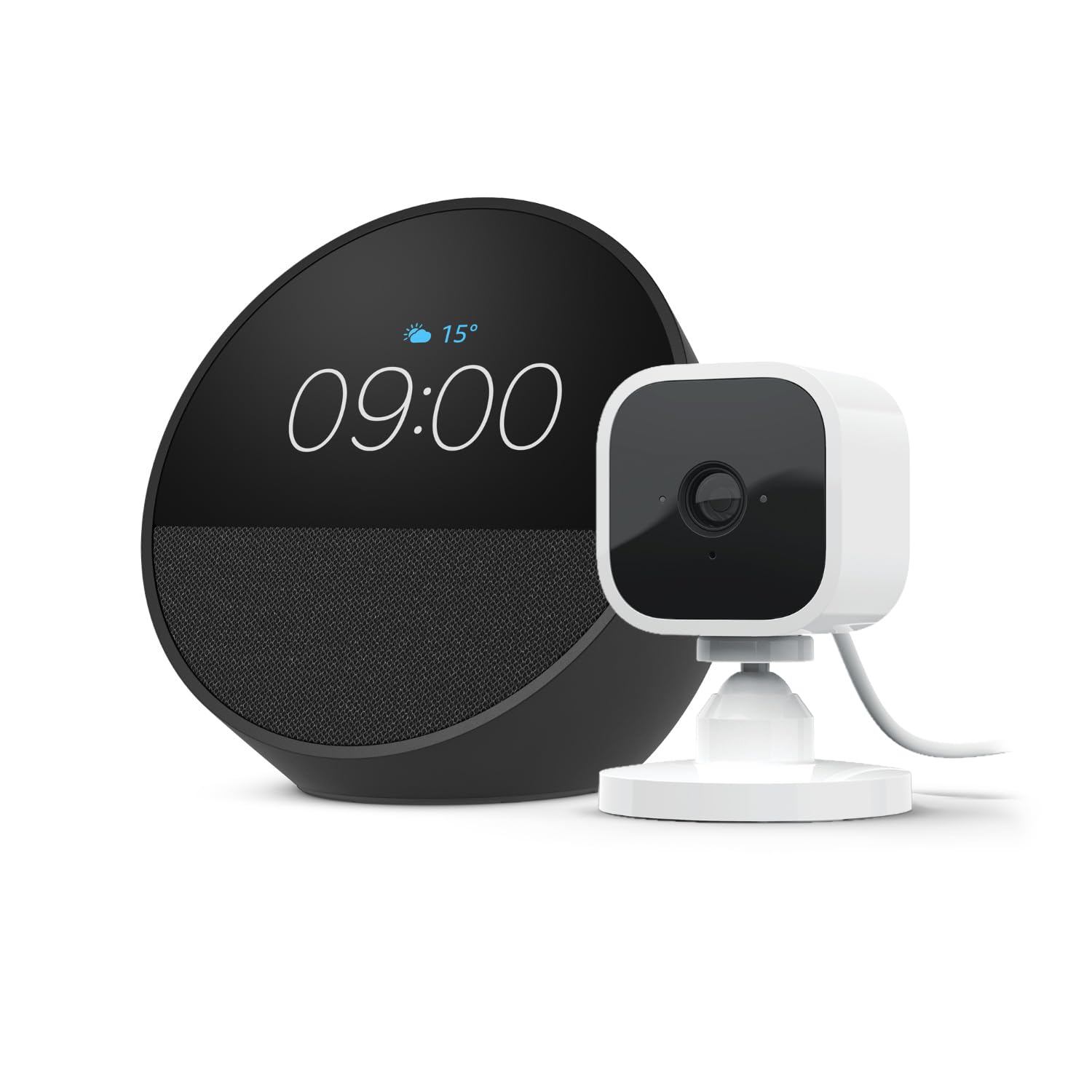 Echo Spot | Schwarz + Blink Mini Kamera, funktioniert mit Alexa - Smart ...