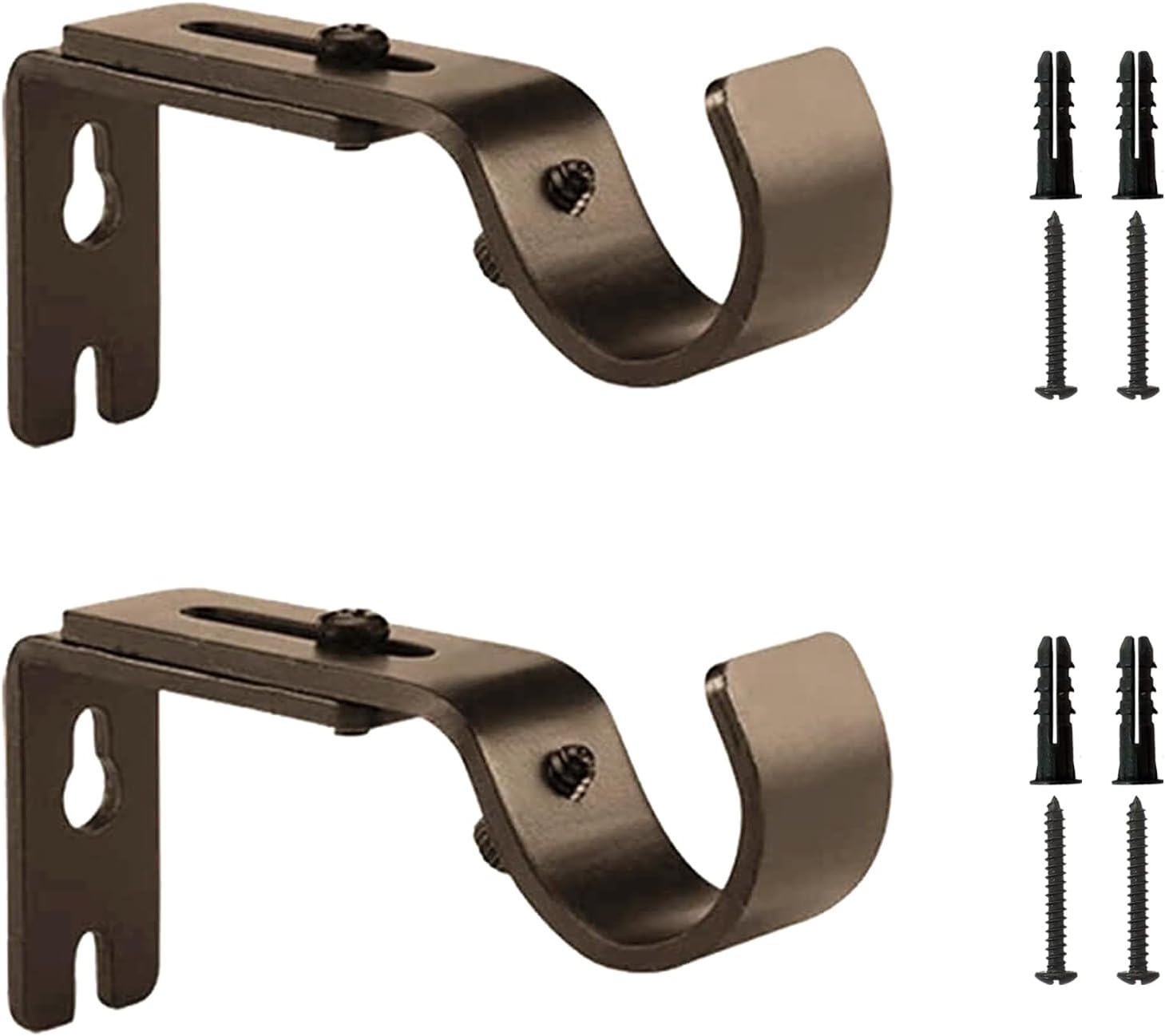 Amazon.com: Kowibcl 2PCS Adjustable Curtain Rod Brackets, Bronze, Fits ...