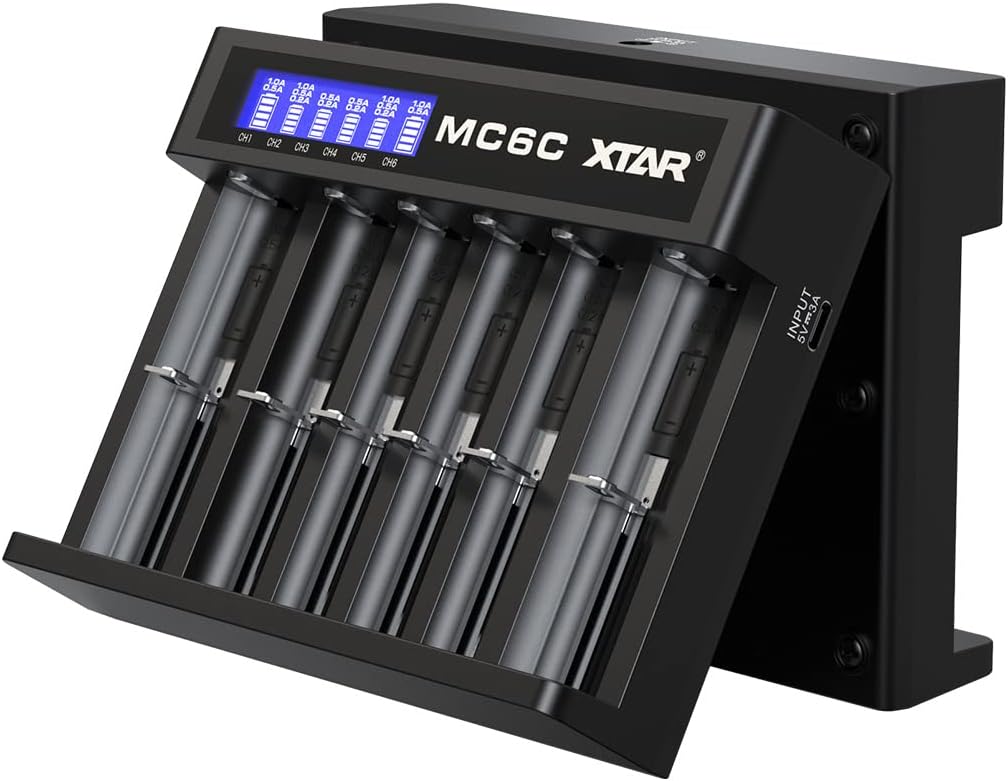 Amazon.com: Intelligent ChargerXTAR MC6C 18650 Battery Charger with USB ...
