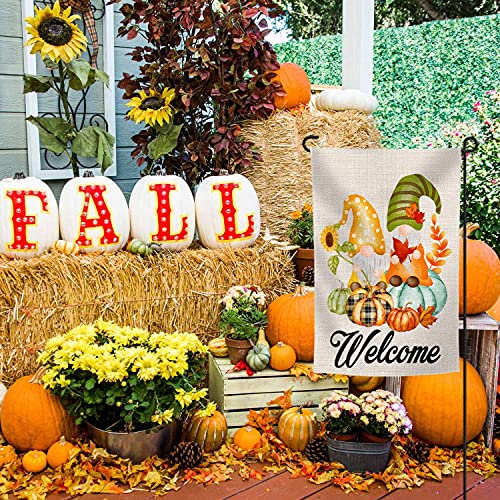 Personalized Welcome Fall Leaves Garden Flag 1253939 X