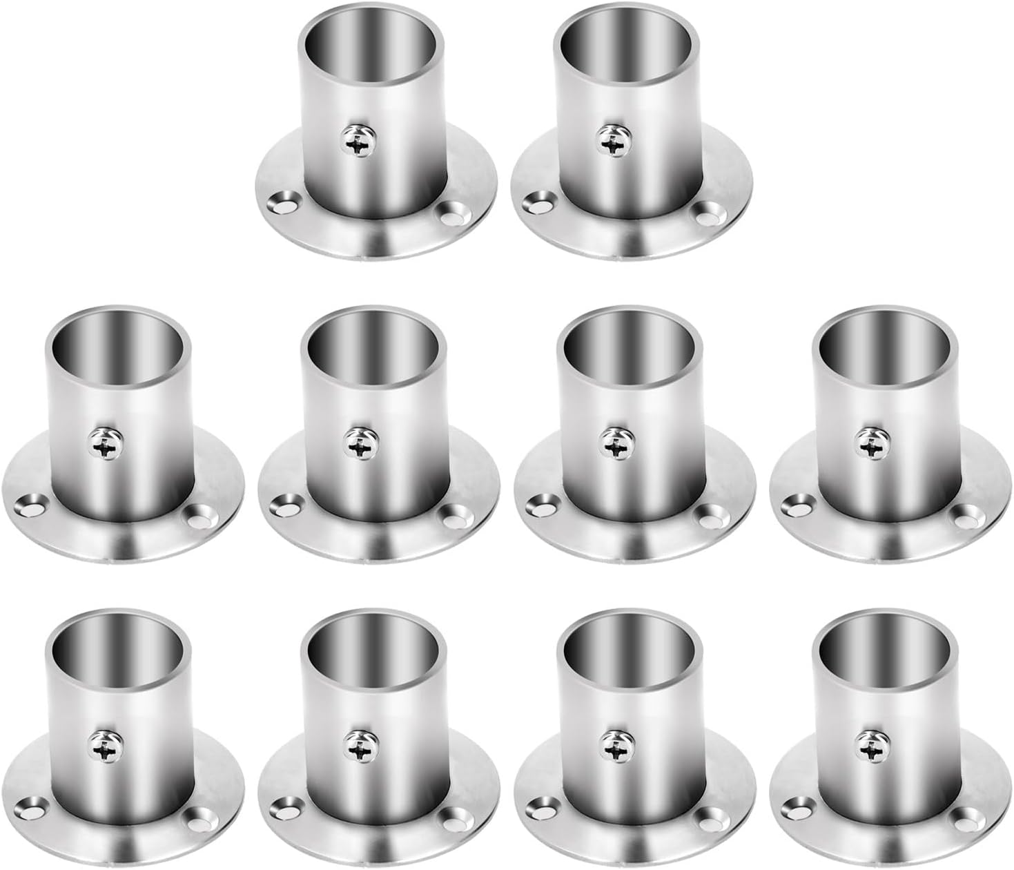 Amazon.com: 10 Sets of Stainless Steel Closet Rod Flange Holders with ...