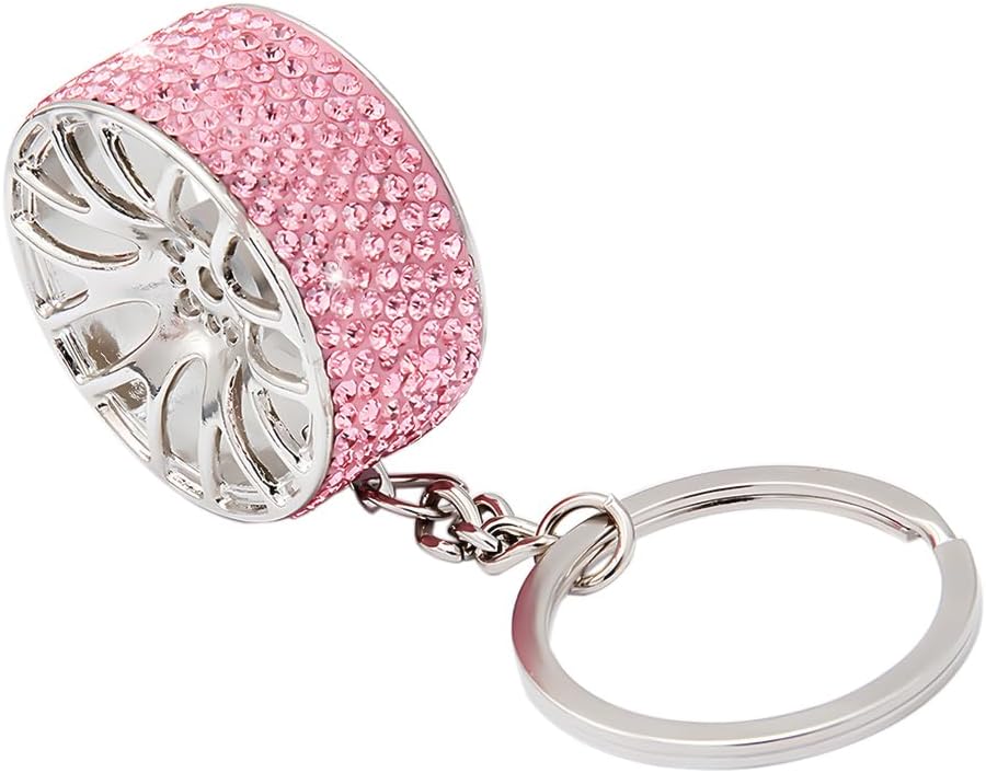 Amazon.com: Bittwee Bling Car Tire Wheel Keychain, Mini Reinestone ...