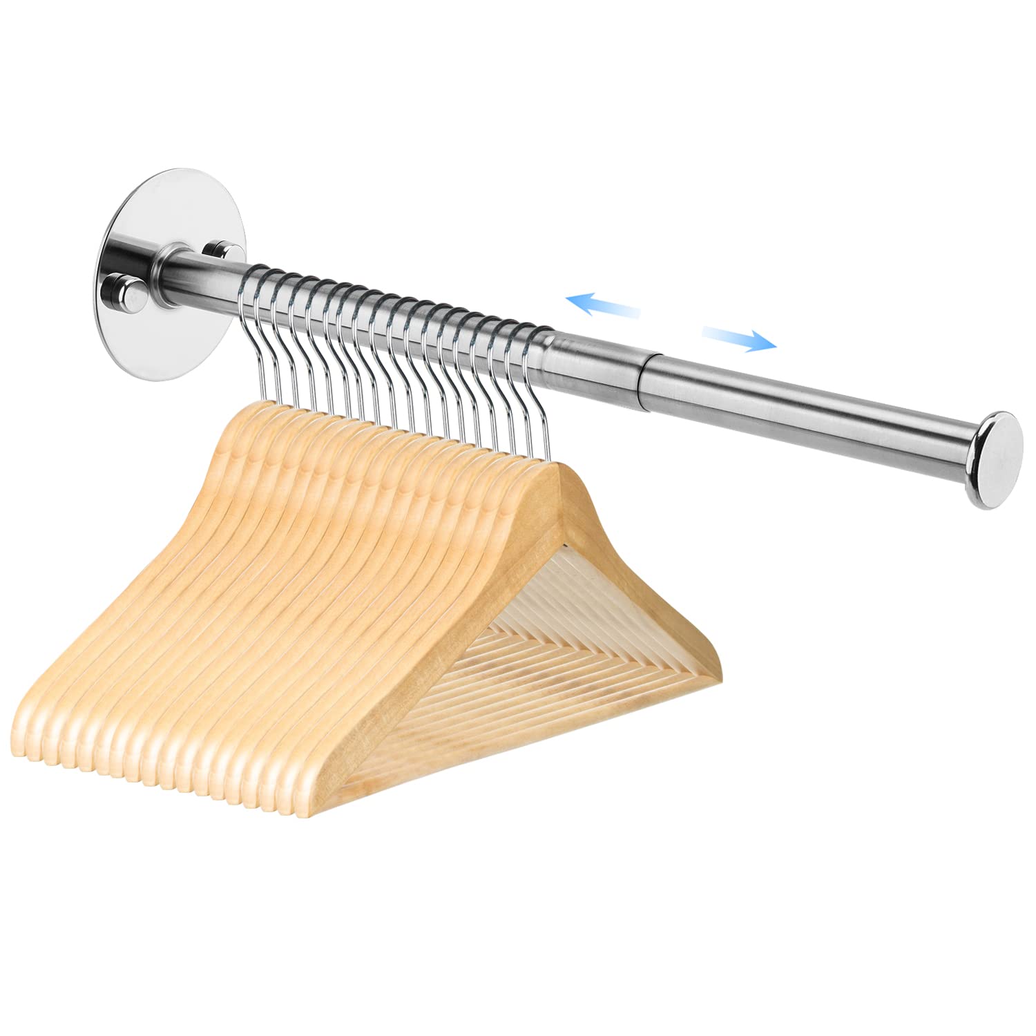 Retractable 2 Sections Clothes Hangers Storage Stacker Bath Towel ...