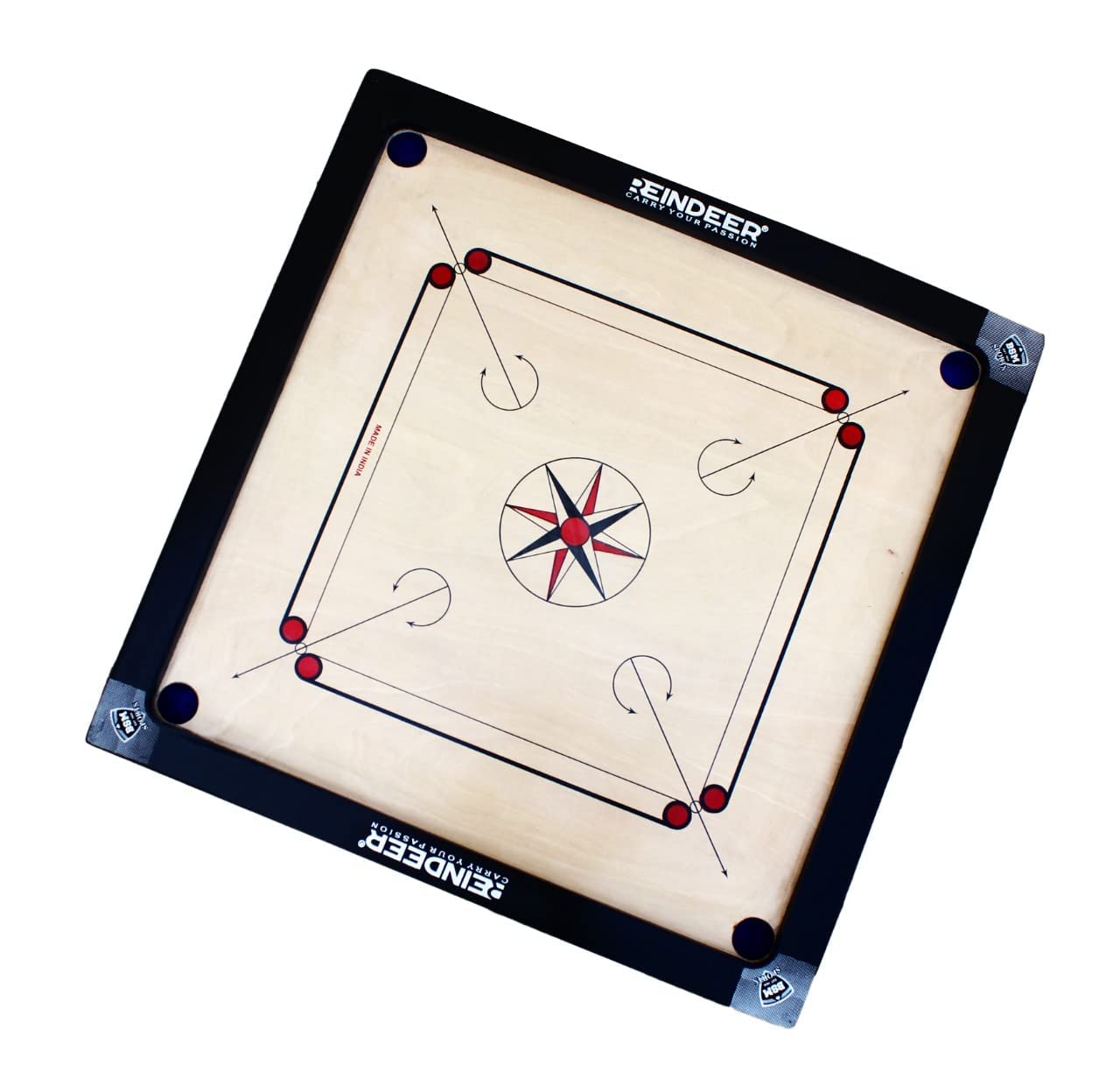 Buy REINDEER 34Inch Wooden Carrom Board Play Set with Coins Striker and ...