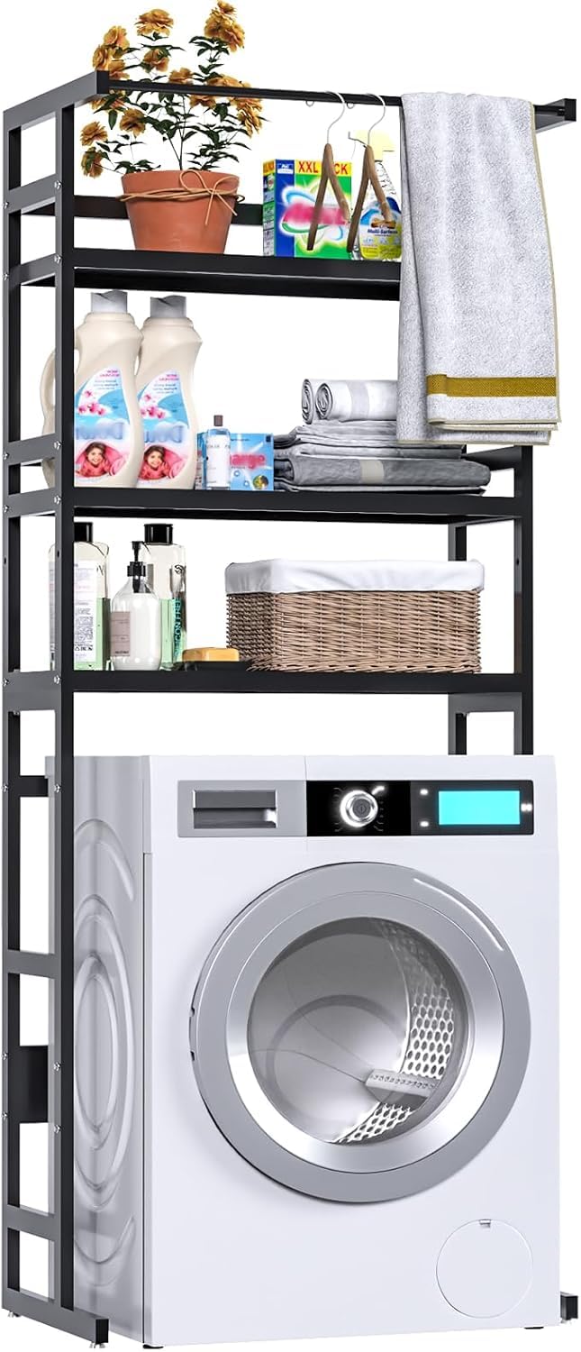 Amazon.com: Dryer Storage Shel andf Over The Washer - Adjustable 4-Tier ...