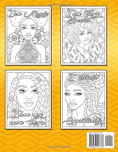Black Girl Magic Coloring Book Positive Affirmations Coloring Book Black Women Coloring Book