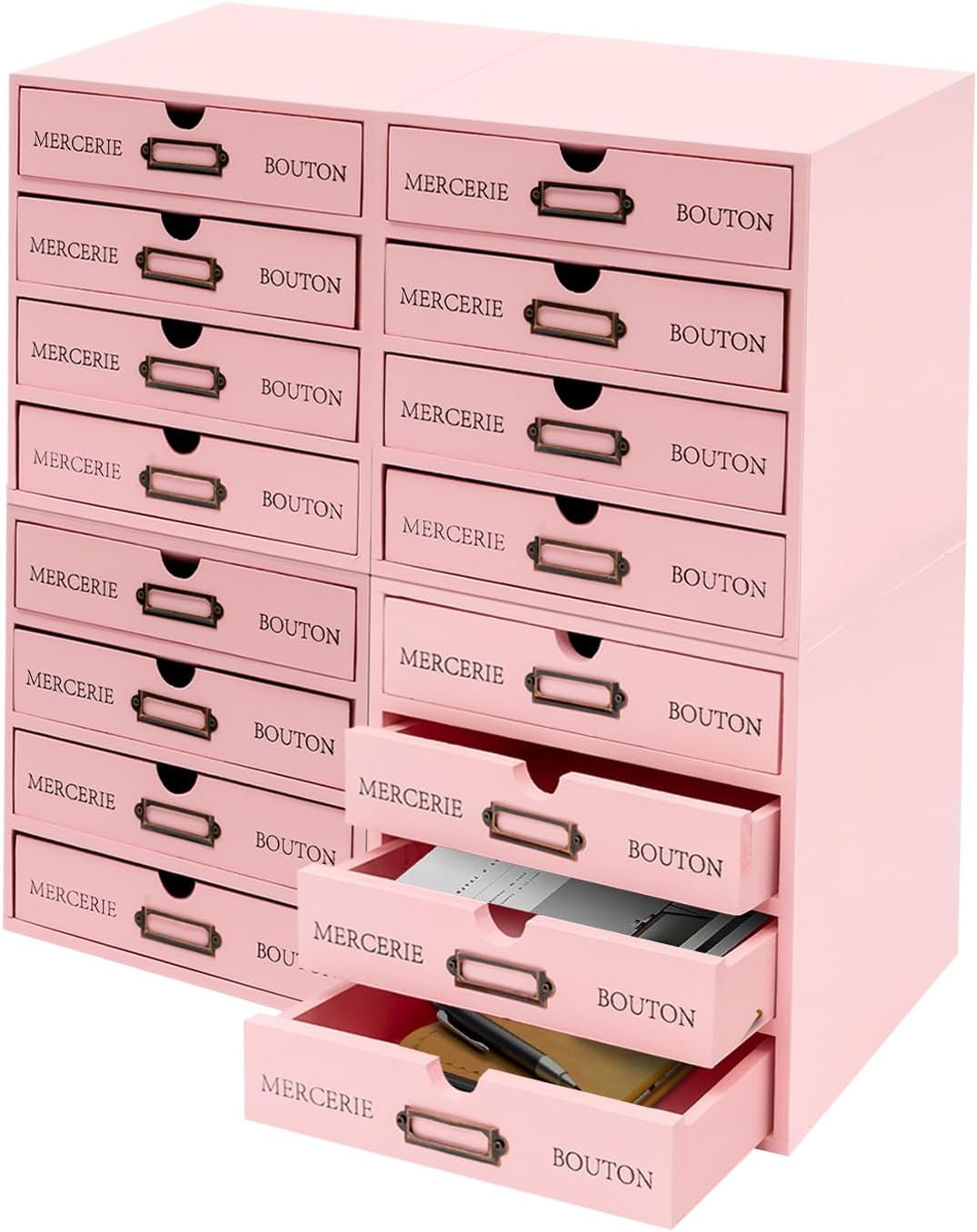 Amazon.com: Wooden Desk Organizer with 4 Drawers, 4 Pcs Vintage ...