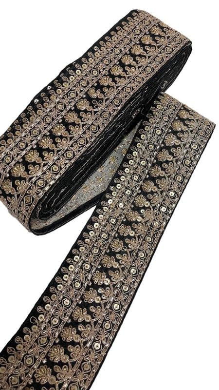 3 Inch Embroidered Laces and Trims Indian Lace Lehenga Borders Craft ...