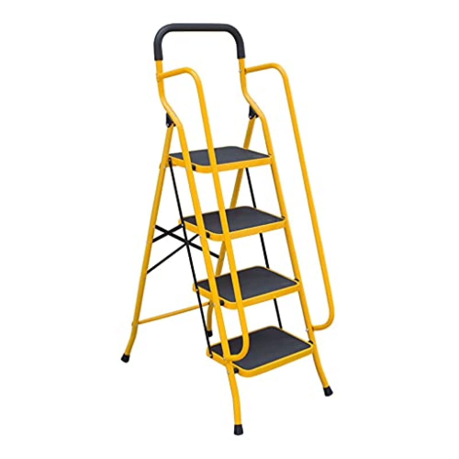 Buy KONGWU step ladders Folding 4-Step Safety Step Ladder Carbon Steel ...