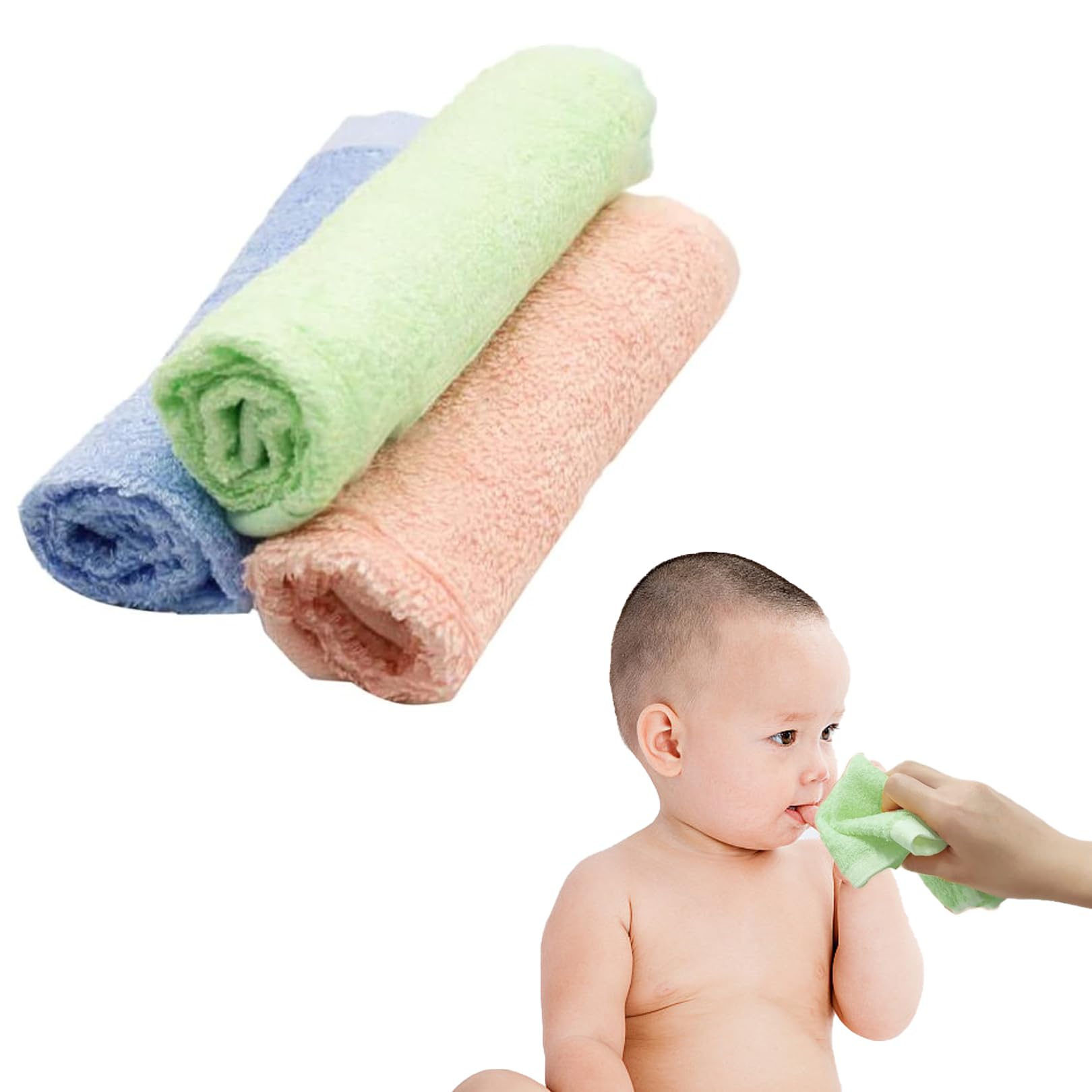 4 Pack Flannel Face Cloth Bamboo Face Cloth Soft Face Flannels Toddler ...
